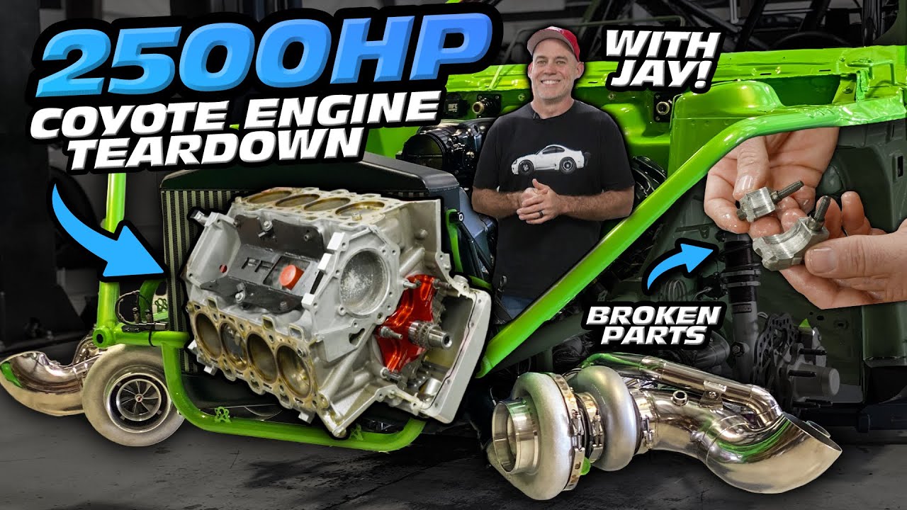 2506WHP 5.0L Coyote Engine Teardown with Jay! What BROKE AFTER 50+ Run ...